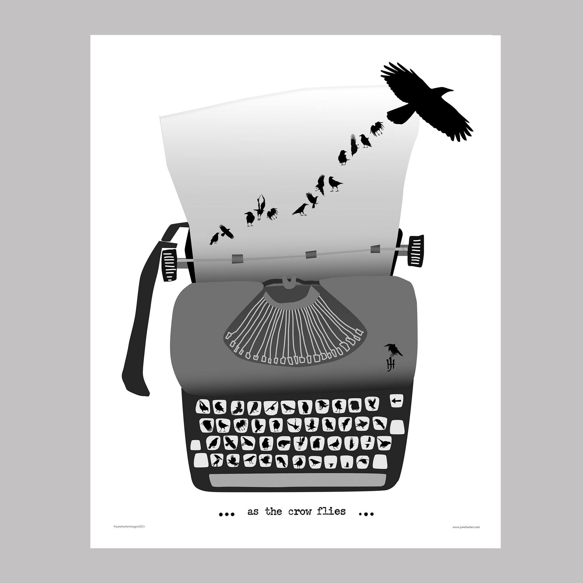 Crow-Flies-poster-grey | The Urban Nature Enthusiast